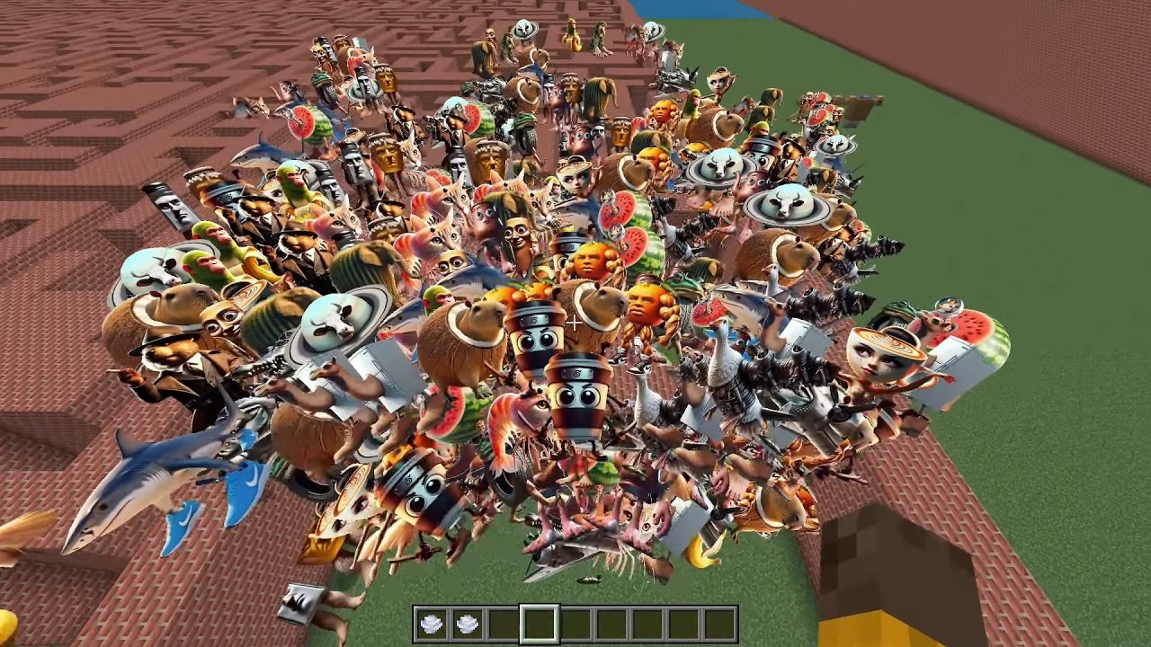 Too Much ALL Cursed Brainrot Nextbot in GMOD MAZE Minecraft PE MOD ...