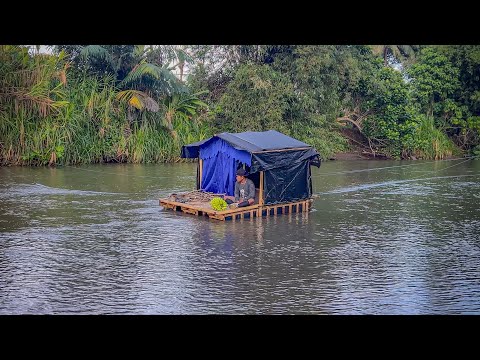 5 Hari 5 malam berburu ikan nginap dirumah rakit & tiba-tiba sungai banjirrr!!! #KOOKIKO