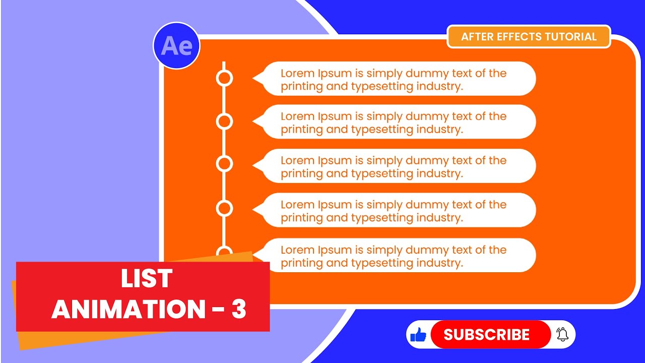 After Effects Tutorial - Simple List Animation - 1 - YouTube