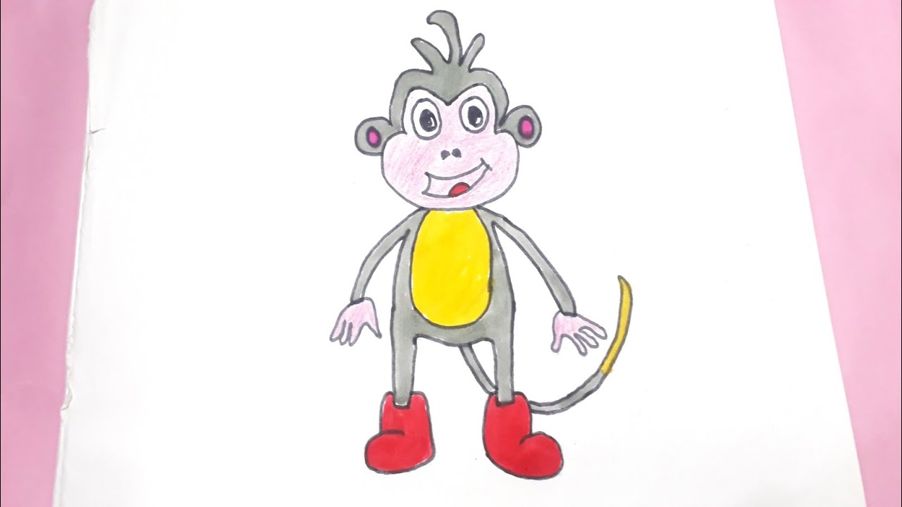 Dora's Boots drawing and colouring | Dora's monkey drawing video ...