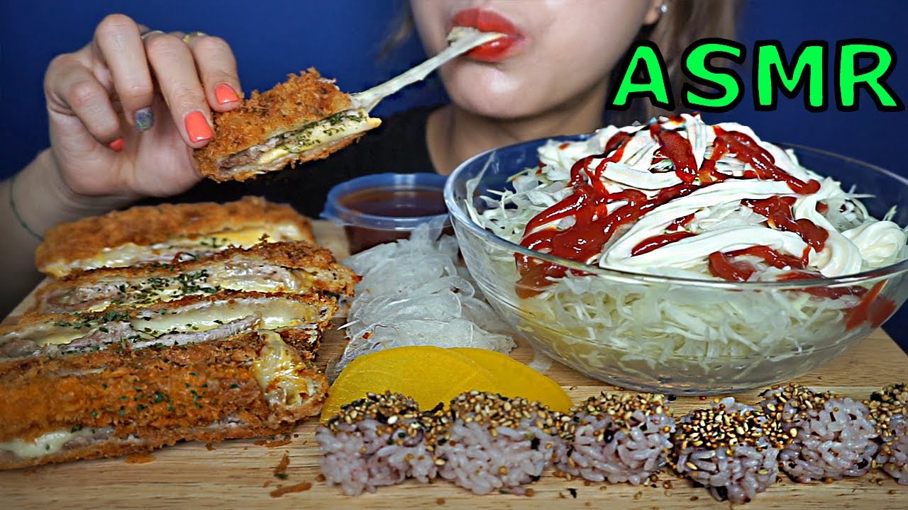 ASMR 바삭바삭 치즈 돈카츠 | Cheese Pork Cutlet ASMR | PORK CUTLET MUKBANG - YouTube