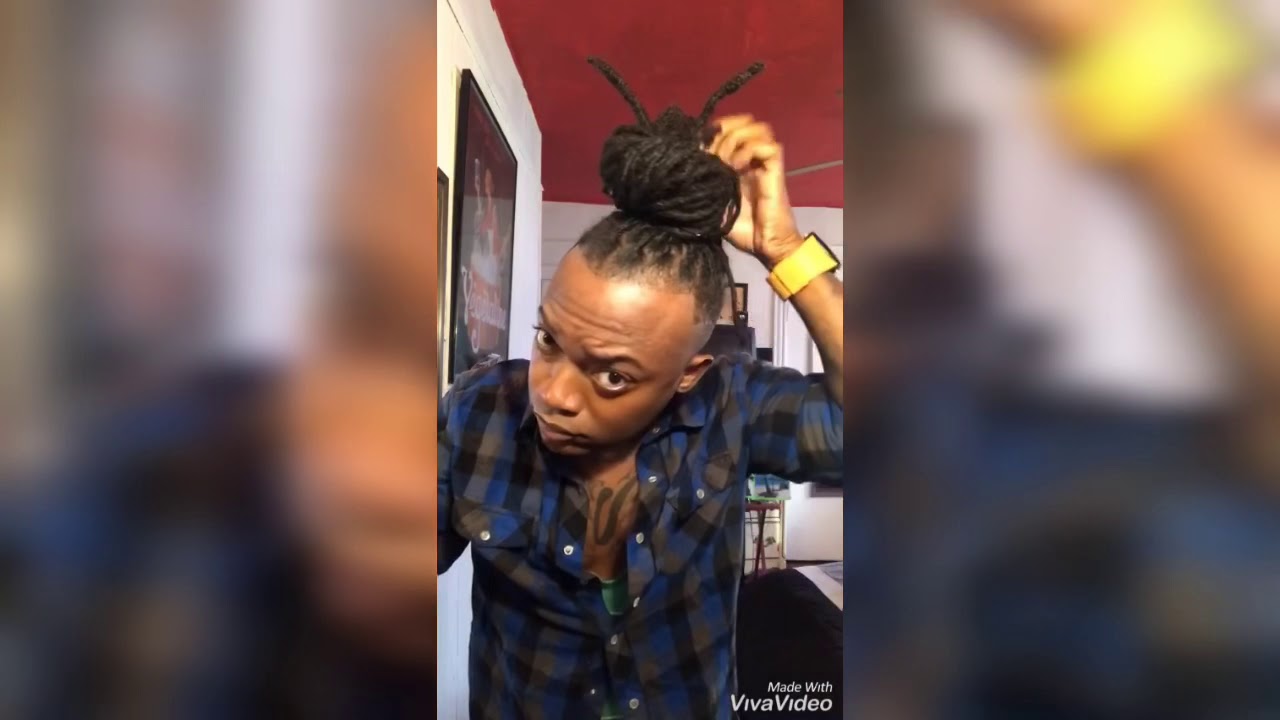Messy dreadlock bun tutorial - YouTube