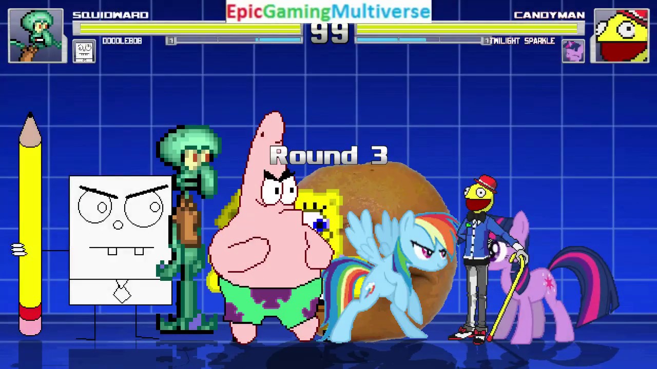 SpongeBob Characters VS Candyman And My Little Pony Characters And ...