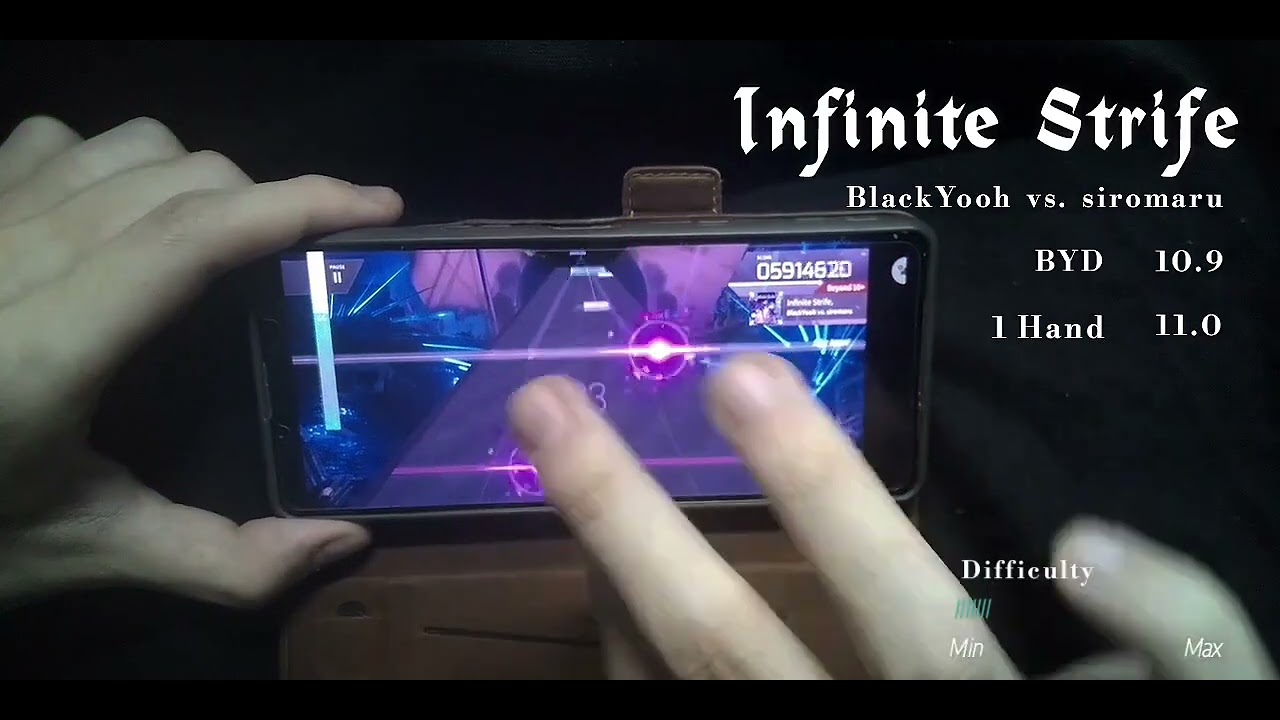 【Arcaea】Infinite Strife〔 BYD 10+ 〕片手Easyクリア 912【One hand】 - YouTube