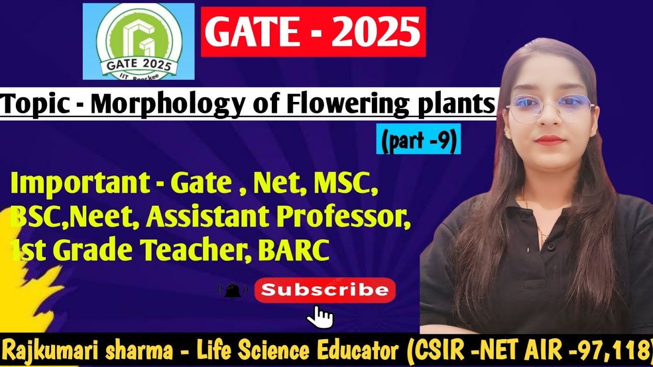 GATE -2025||plant morphology |plantfamilies(Papilionatae,Liliaceae ...