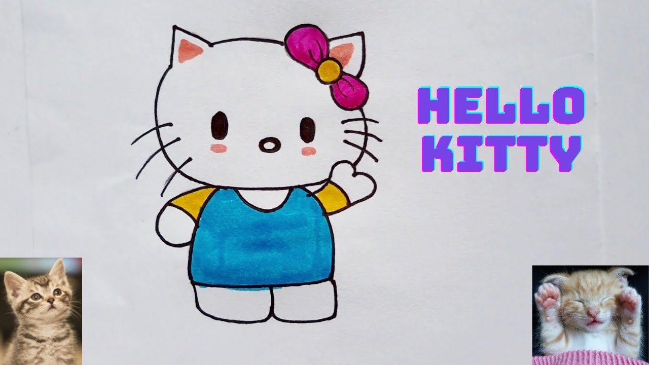 How to draw HelloKitty|Hello Kitty Easy Draw Tutorial|Easy Draw Step By ...