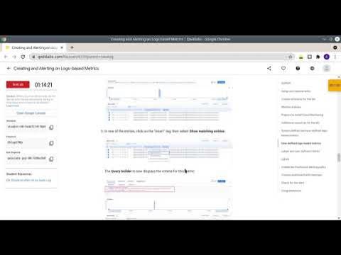 Qwiklabs: Creating and Alerting on Logs-based Metrics - YouTube