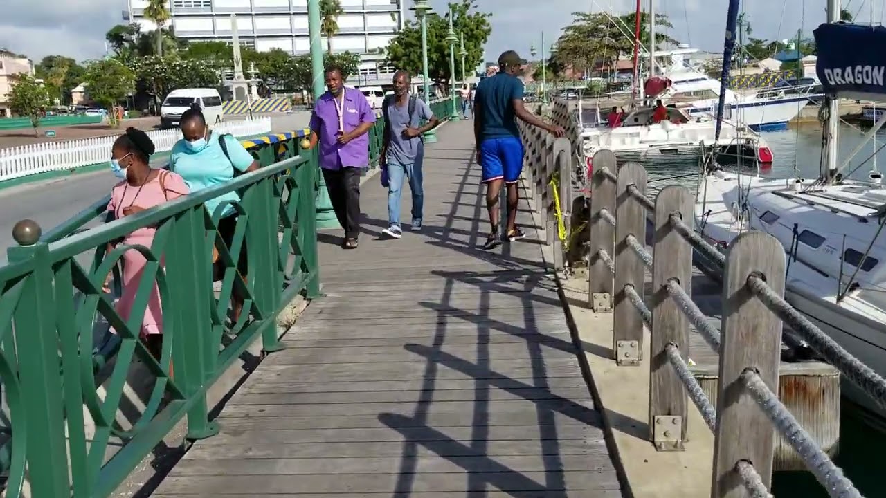 Bridgeport's Barbados waterfront Dec 8 2021. Very high mask compliance ...