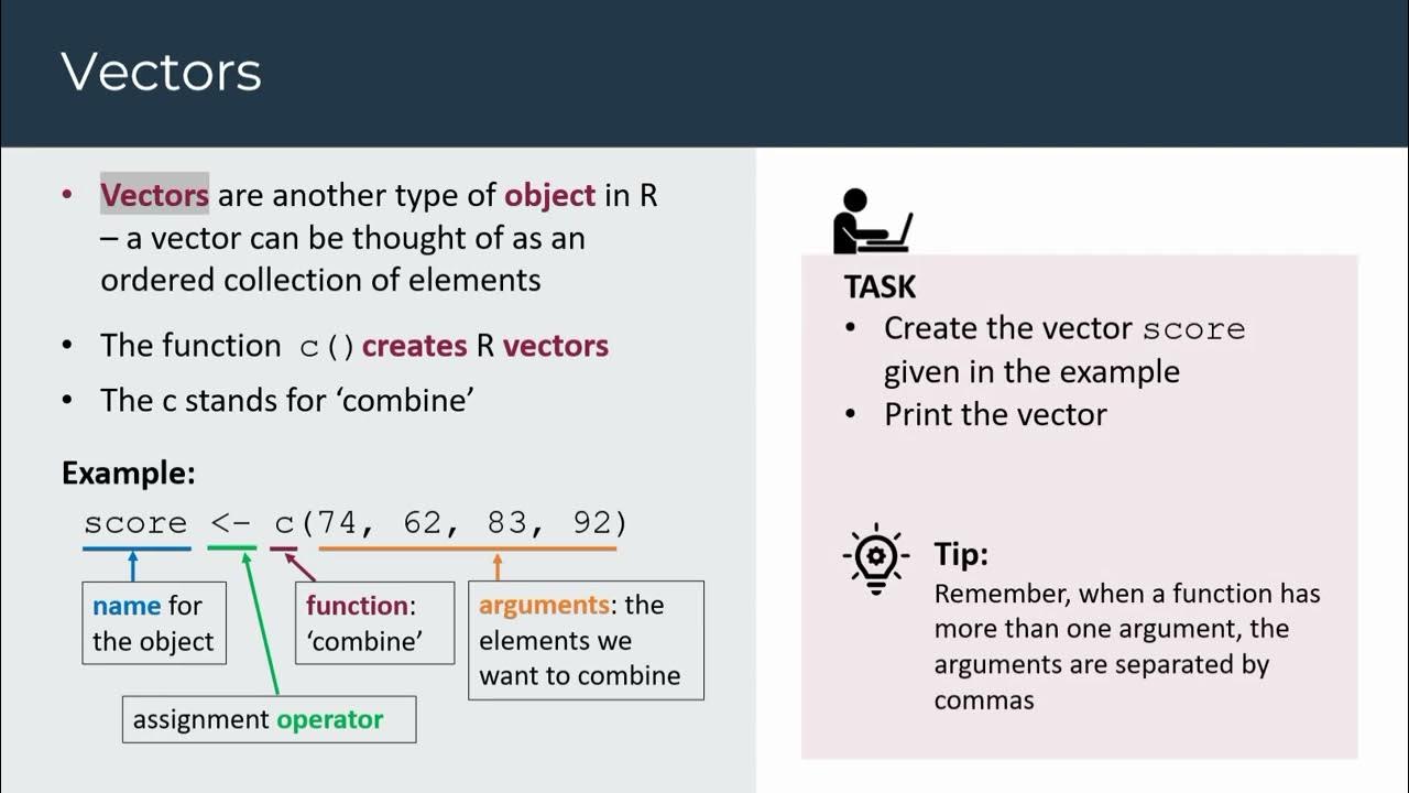 10. Vectors - Getting Started with R & RStudio - YouTube