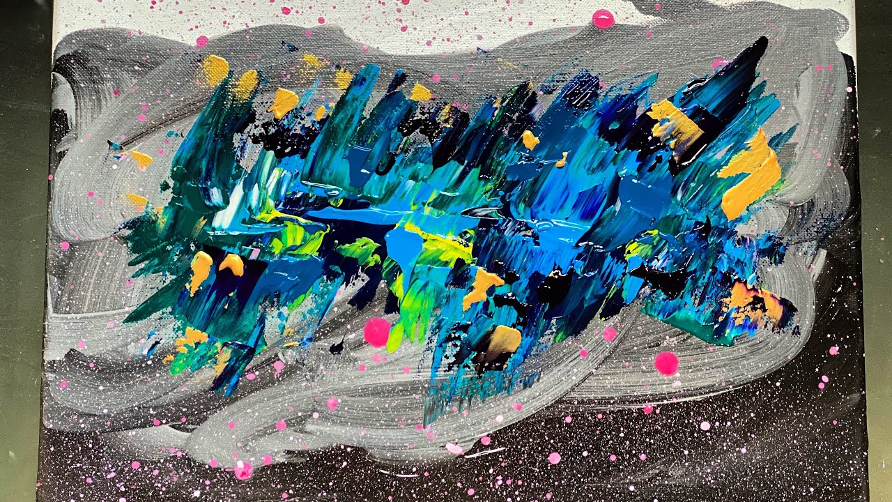 Learn Abstract painting | Acrylics Techniques on canvas | Satisfying ...