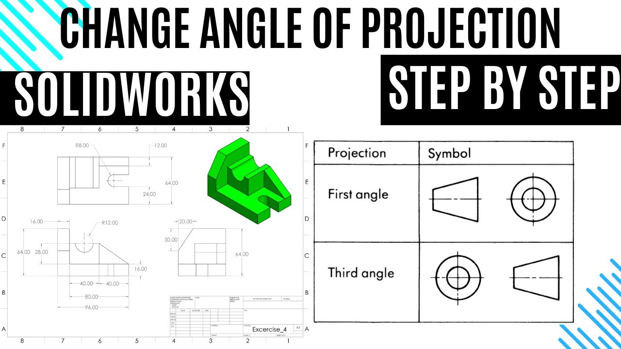 How to change angle of projection in solidworks|How change angle of ...