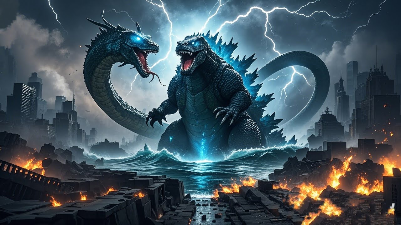 Godzilla vs Giant Snake | Epic Monster Battles | Powered By Ai - YouTube