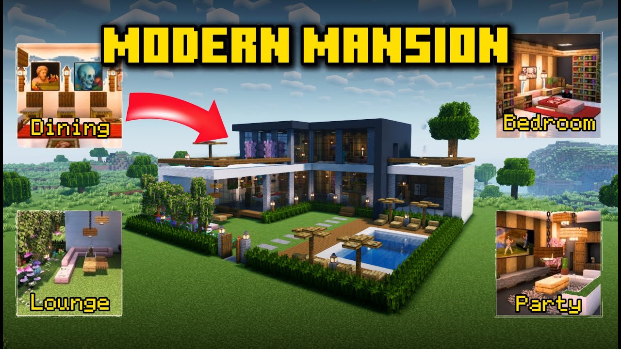 Large mansion - Minecraft tutorial - YouTube