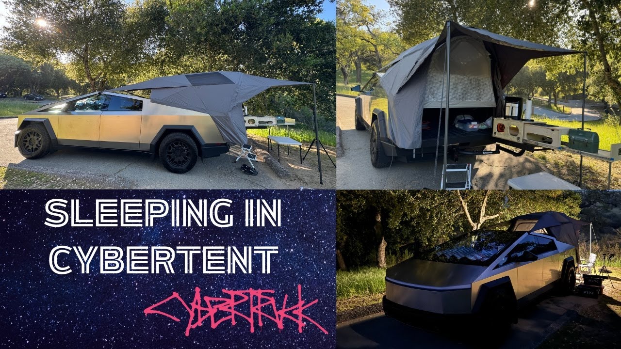 【預告】跟著 Cybertruck 去露營 EP2 Cybertent 開箱 | Sleeping in Cybertent - YouTube