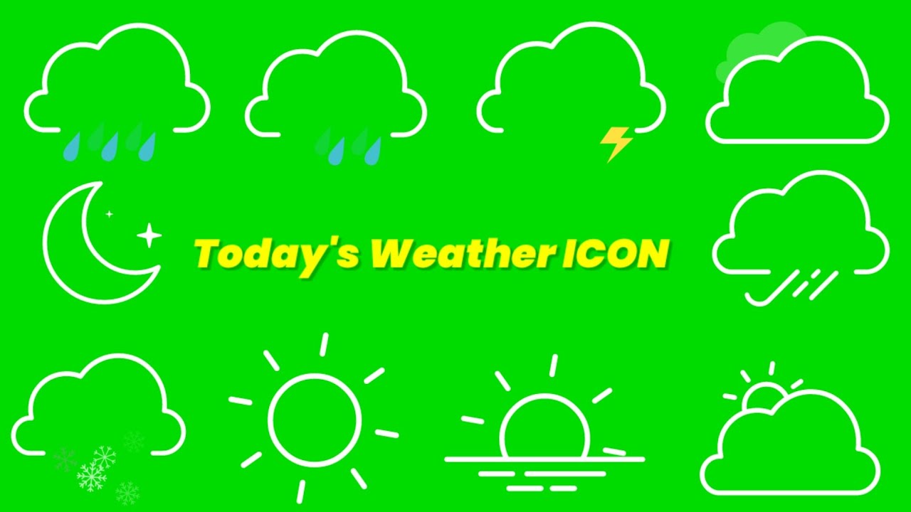 Animated weather icon's green screen | weather icon green screen # ...