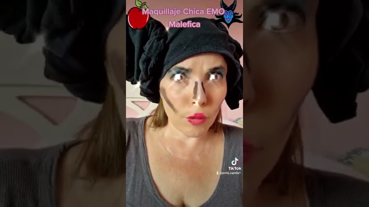 Maquillaje Chica EMO Maléfica - Evita Camila tik tok - YouTube