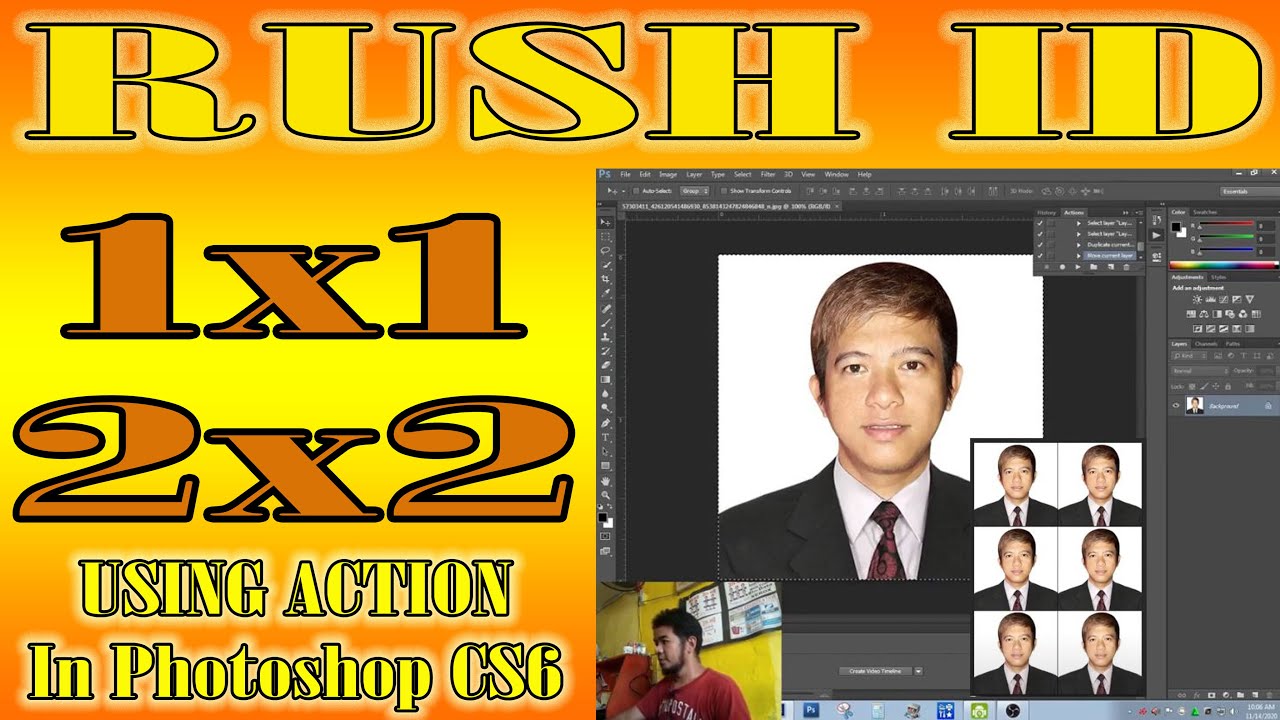 Rush ID Using Action in Photoshop / ID PICTURE (2x2, 1x1, Etc.) - BASIC ...