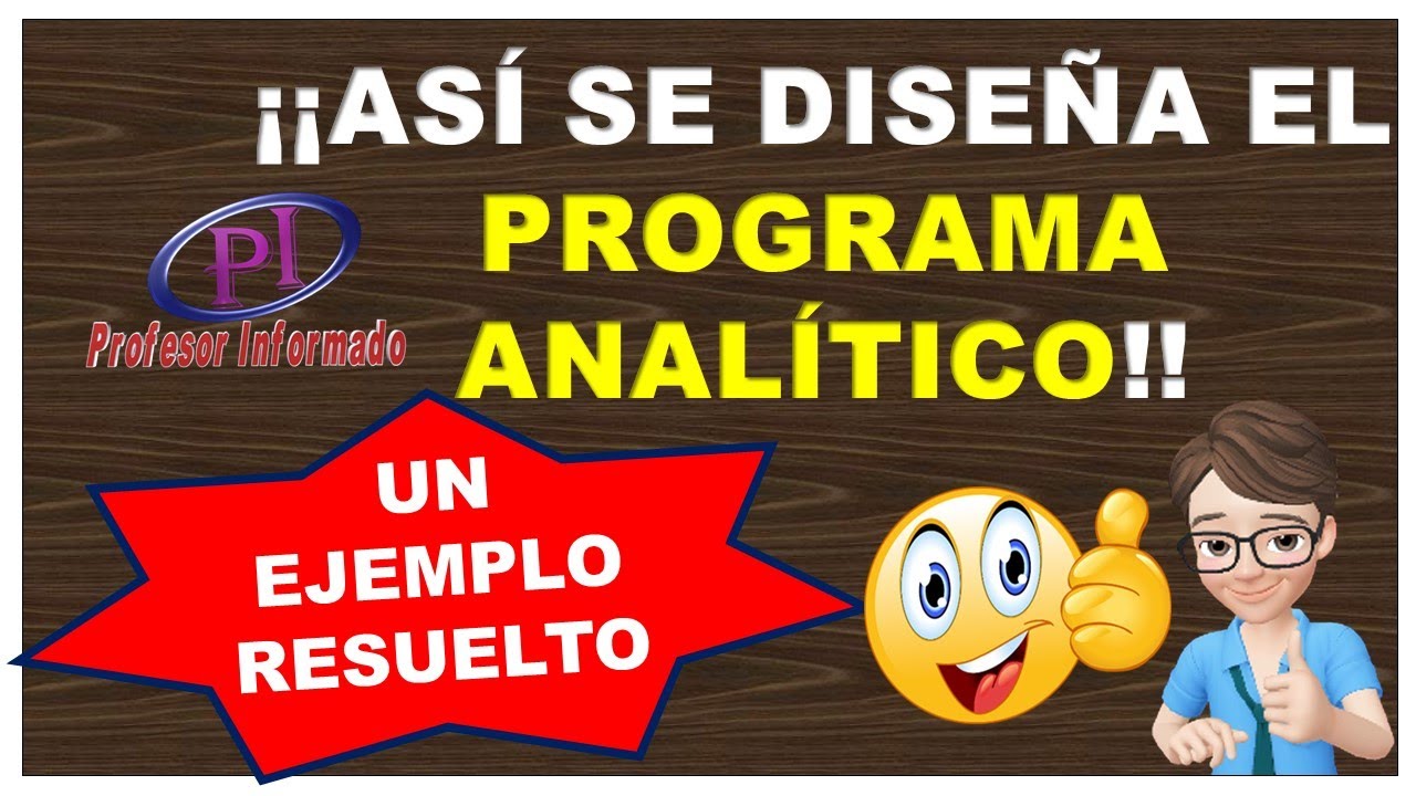 ASÍ SE DISEÑA UN PROGRAMA ANALÍTICO !! - YouTube