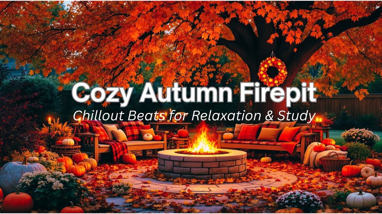 Cozy Autumn Backyard Ambience | Crackling Firepit, Pumpkins & Fall ...