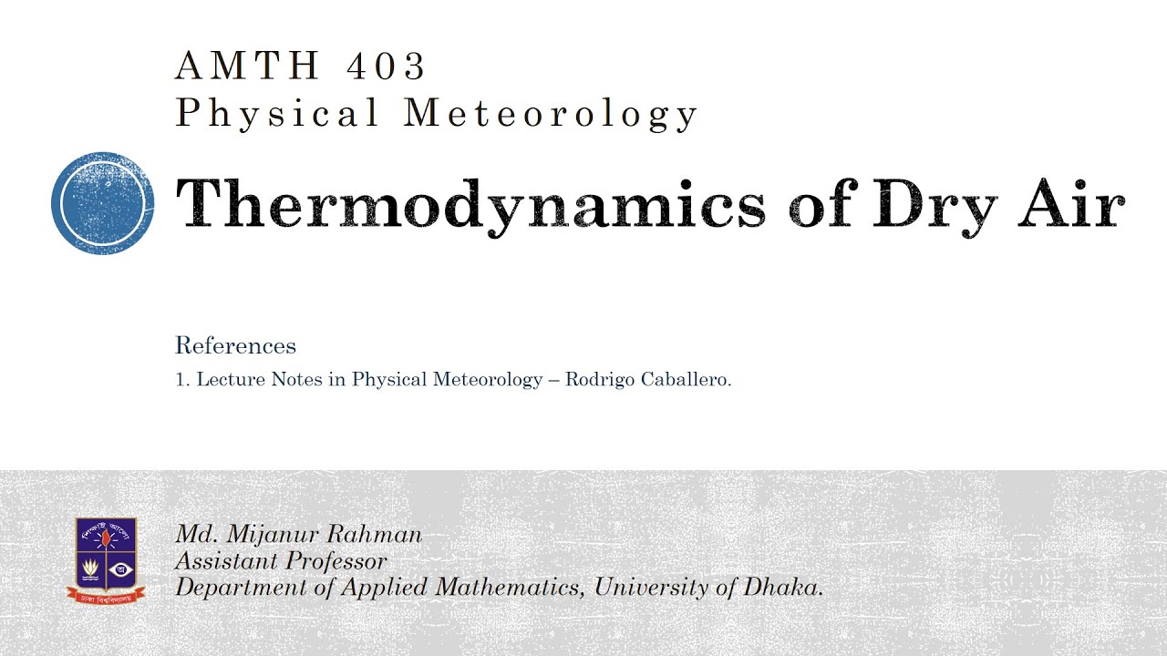 Thermodynamics of Dry Air | Ideal Gas Law Derivation - YouTube