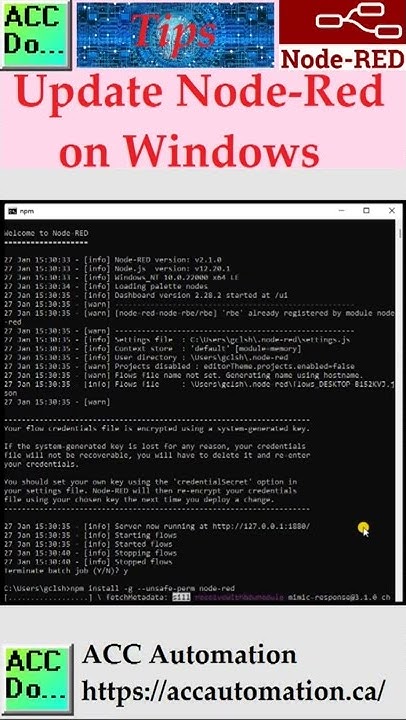 Update Node-Red on Windows - YouTube
