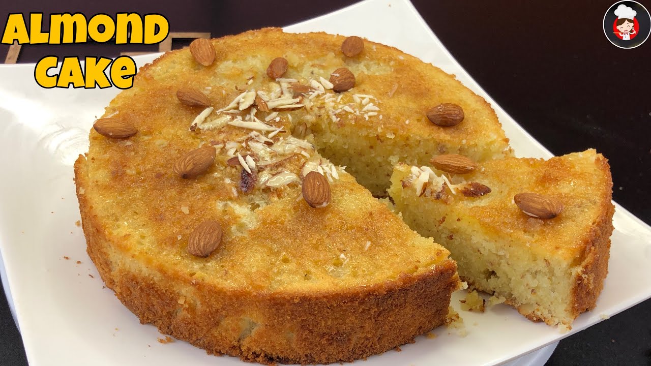 Almond cake || آلمنڈ کیک || how to make soft & fluffy almond cake ...