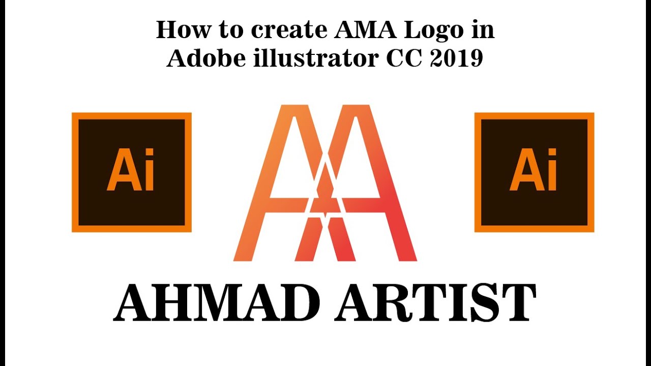 How To Make AMA Logo Design Abode Illustrator Tutorial - YouTube