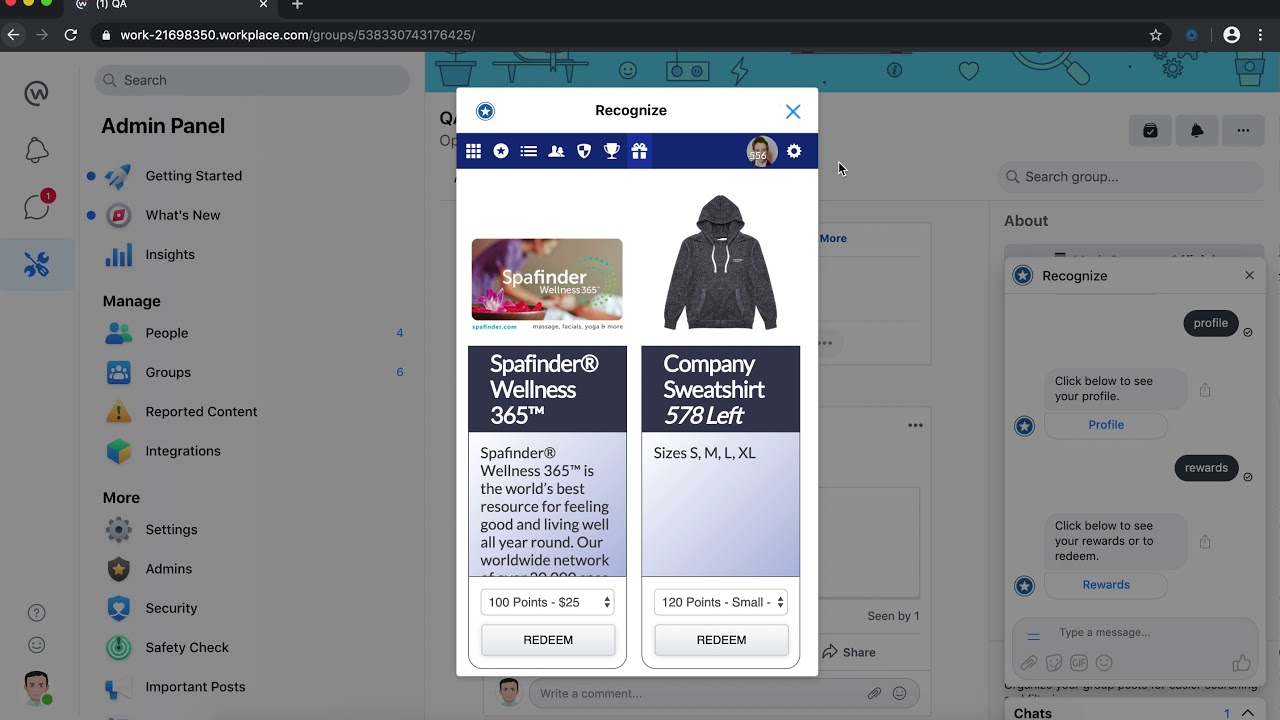 Employee recognition & rewards in Workplace by Facebook with Recognize ...