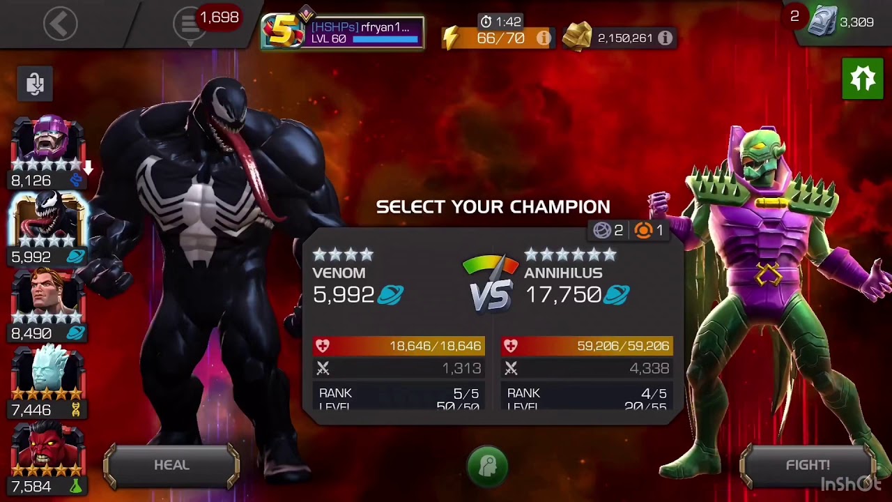 MCOC 4* Venom vs 6* Annihilus Love is a Battlerealm Epic - YouTube