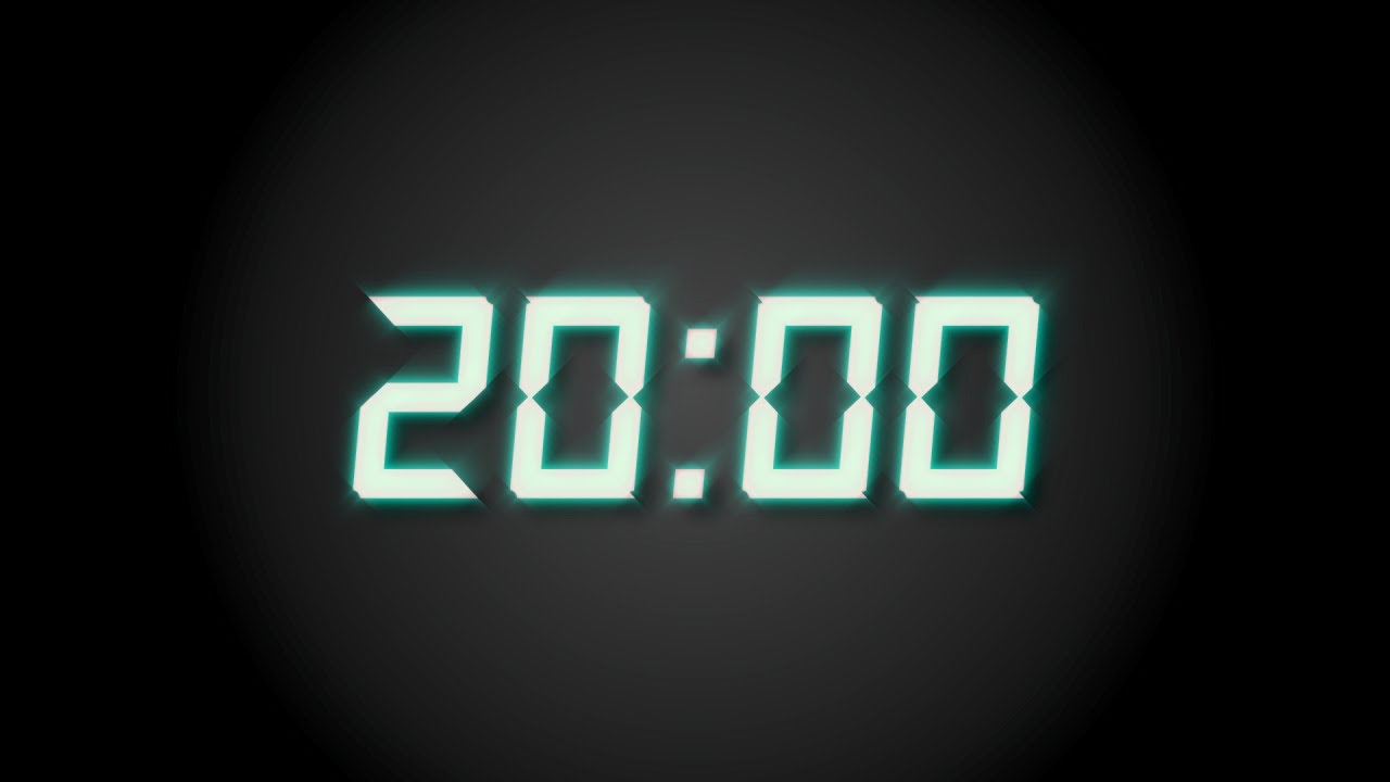 20 Min Countdown Digital Clock Timer - YouTube