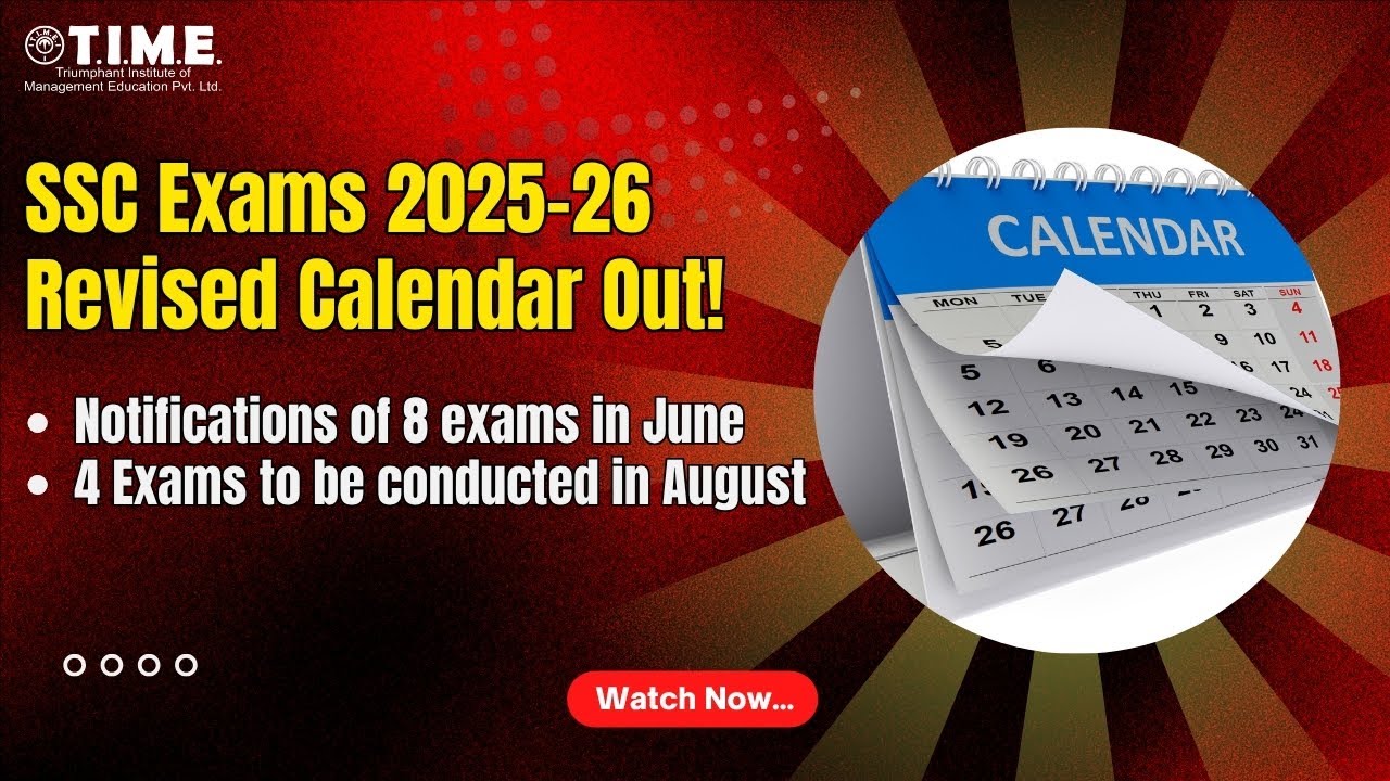 SSC Exams 2025-26 Revised Calendar Out I Notifications of 8 exams in ...