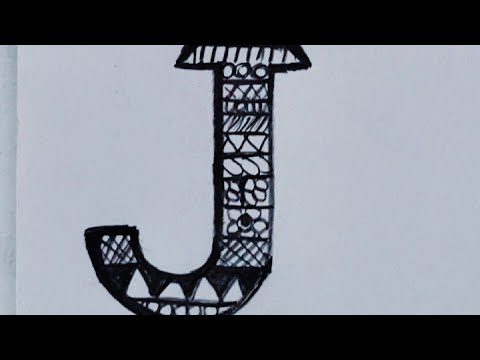 How to make J tattoo design with pencil / Easy draw tattoo design J ...