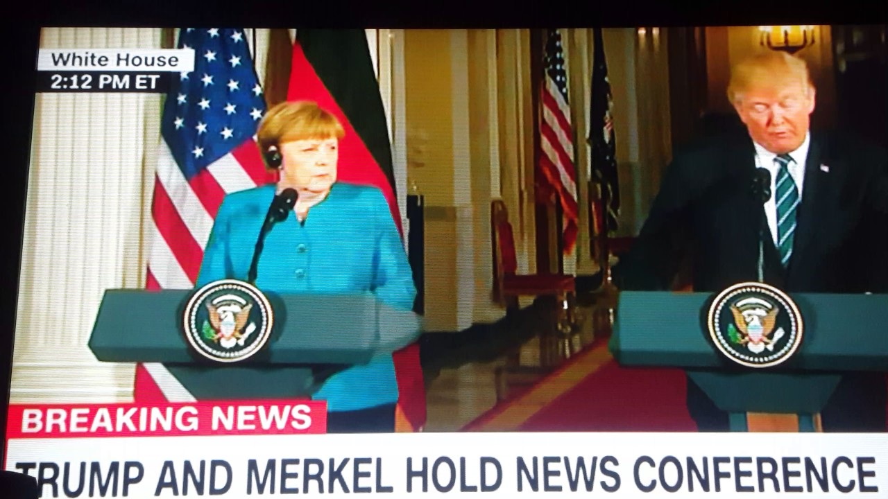 Trump and merkel hold news conference HD - YouTube