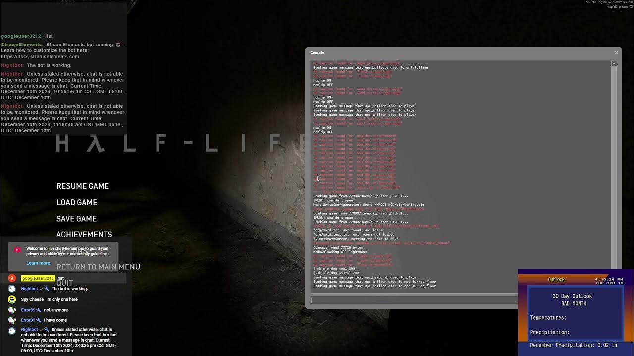 Playing Half Life 2 with cheats, Part 2 VOD - YouTube