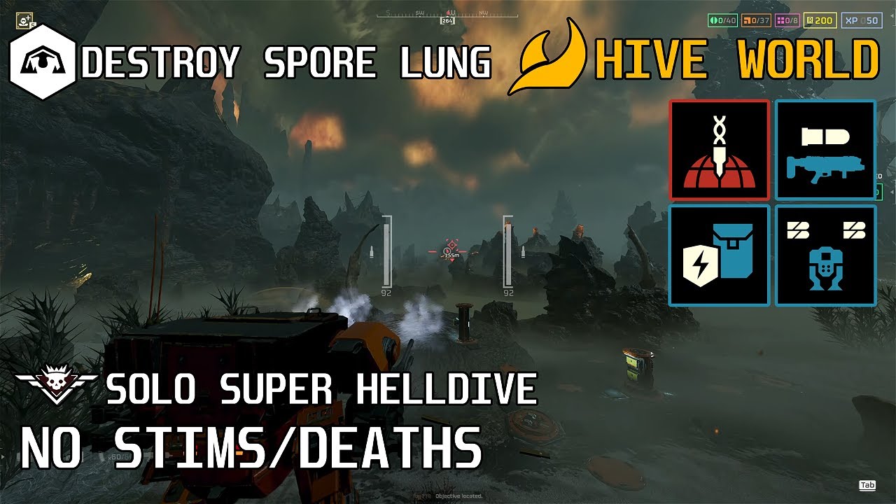 HELLDIVERS 2 Solo - Destroy Spore Lung - No Stims, No Deaths, Full ...