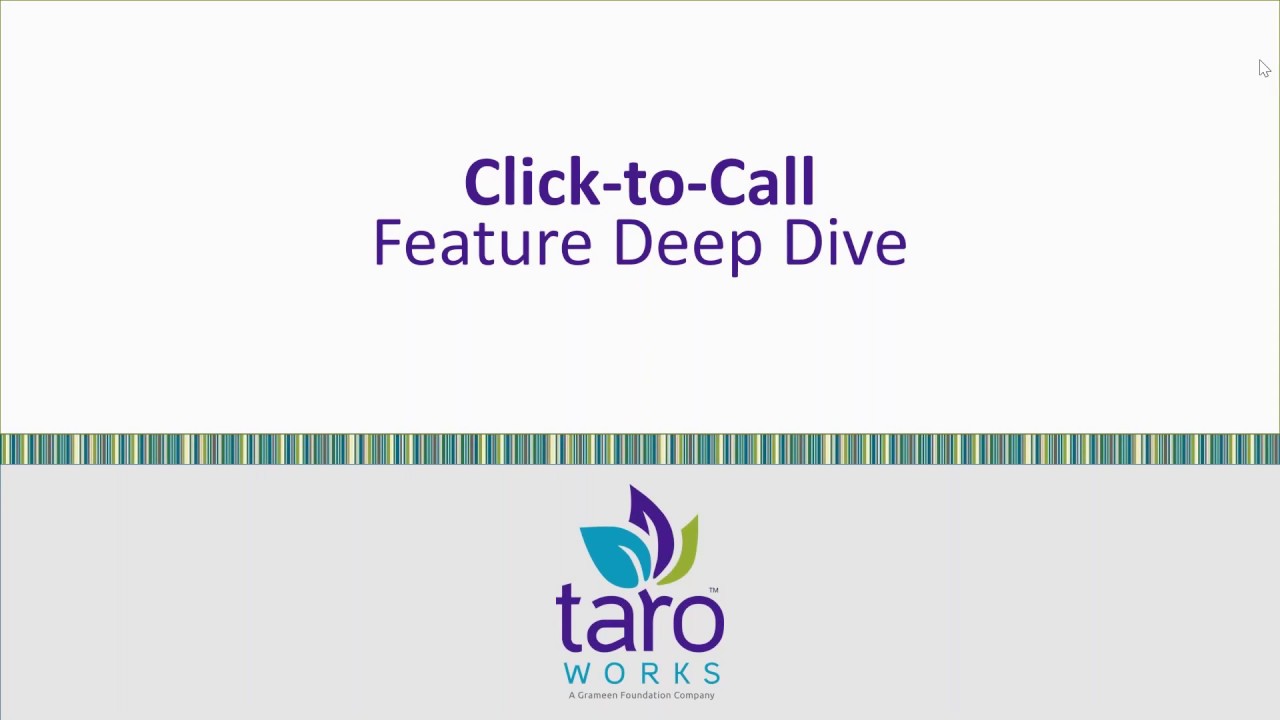 TaroWorks Feature Deep Dive (Covid-19 Series): Click to Call - YouTube