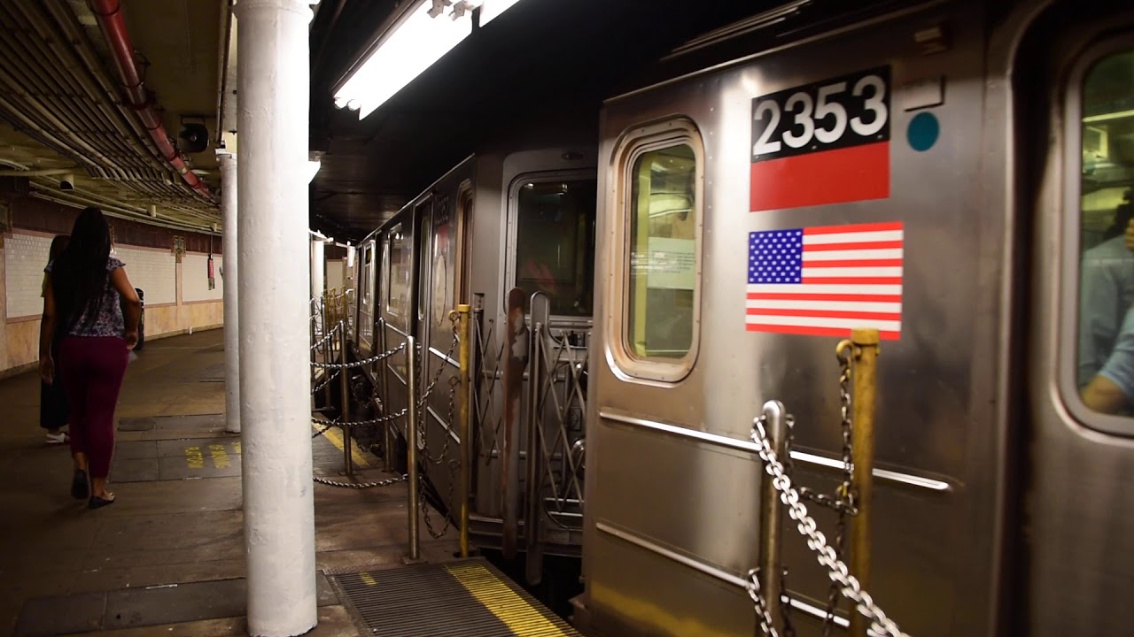 MTA Subways - Bombardier R62A #2355 on the (1) arriving into the South ...