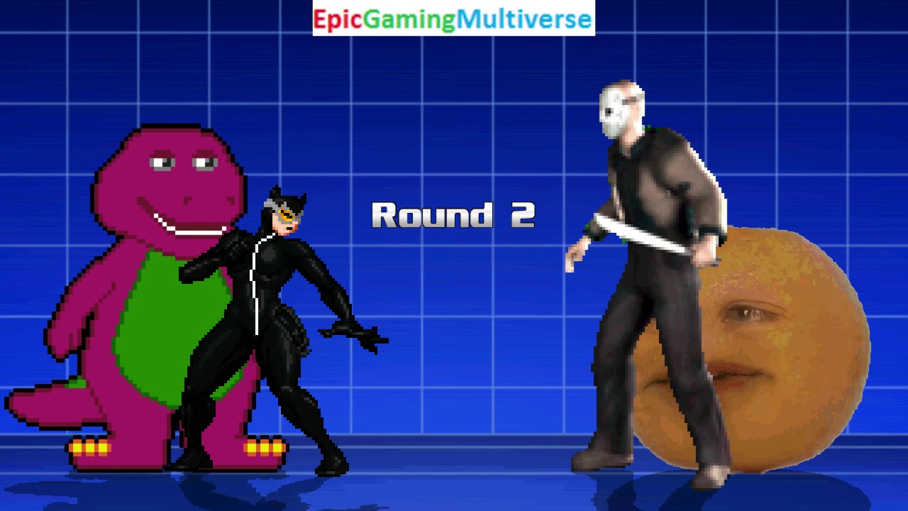 Barney The Dinosaur And Catwoman VS Jason Voorhees And Annoying Orange ...