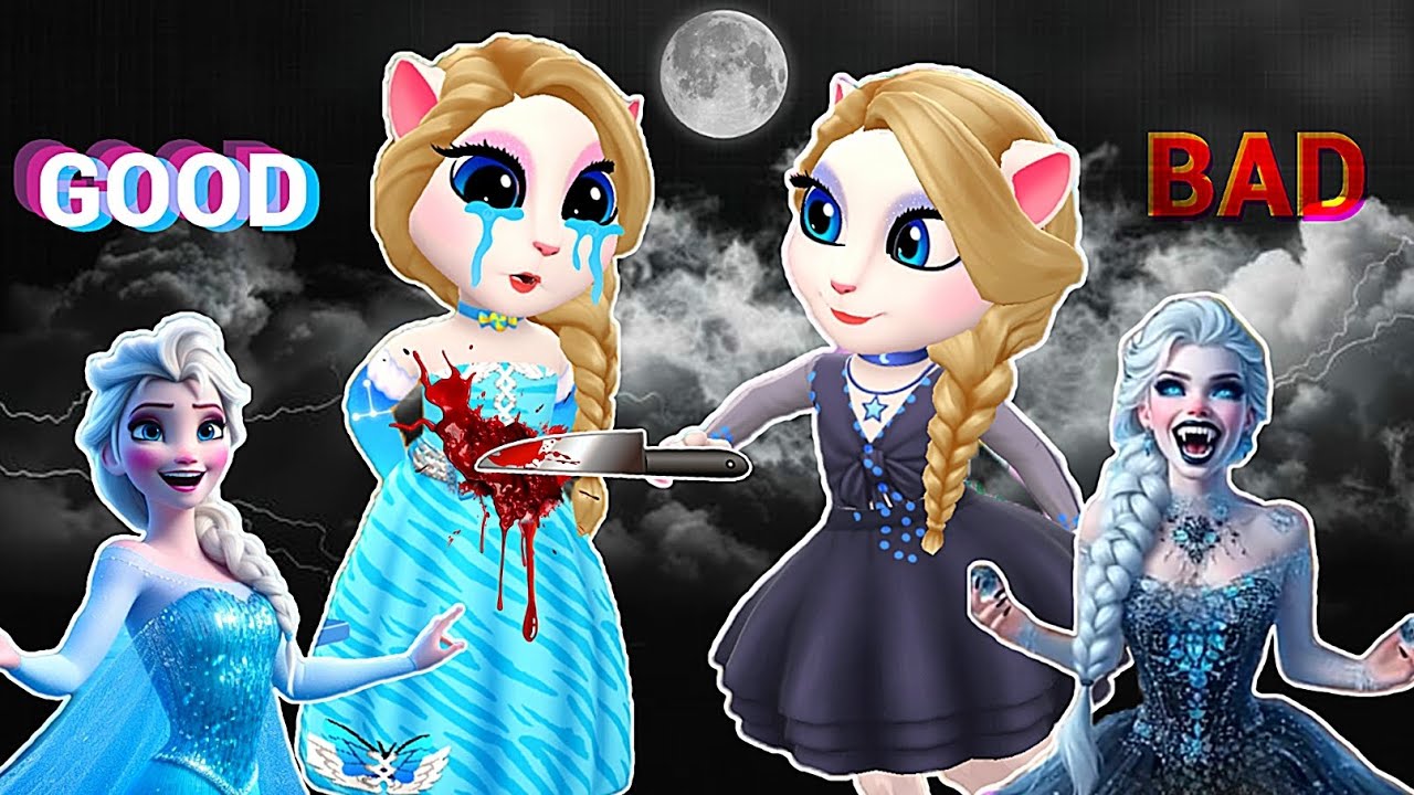 🌈 Bad Elsa vs good ELSA ANGELA 🌈 COSPLAY MAKEOVER I love you - YouTube