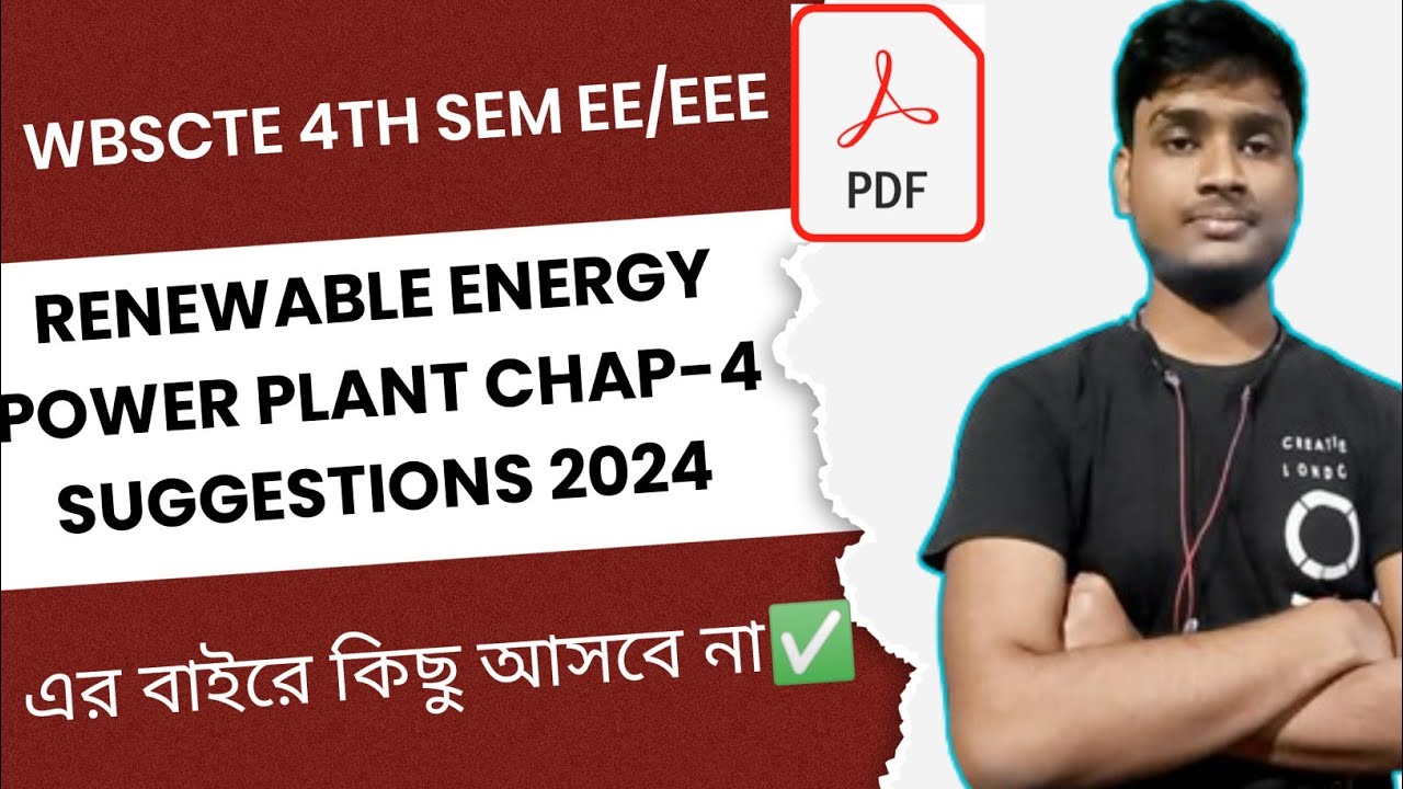RENEWABLE ENERGY POWER PLANT CHAP-4 SUGGESTIONS 2024 | #wbscte 4th sem ...