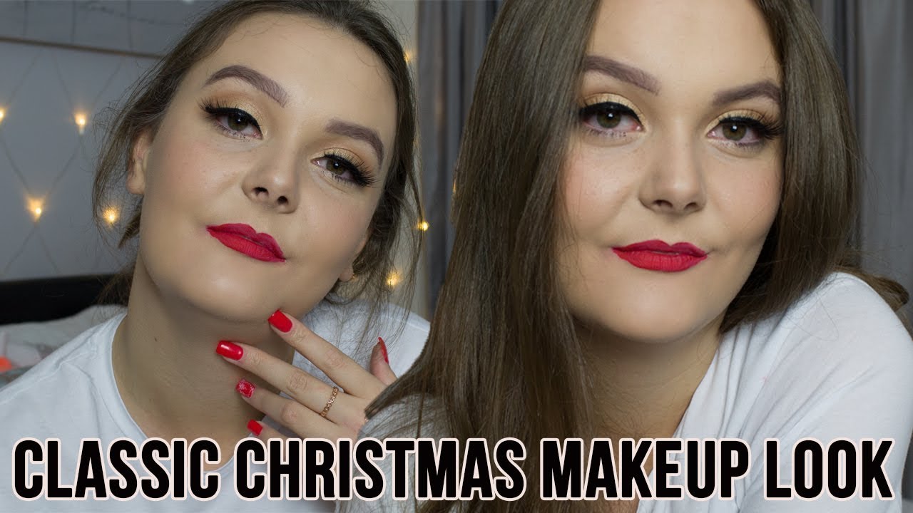Classic Christmas Makeup Look Perfect for a Christmas Party! - YouTube