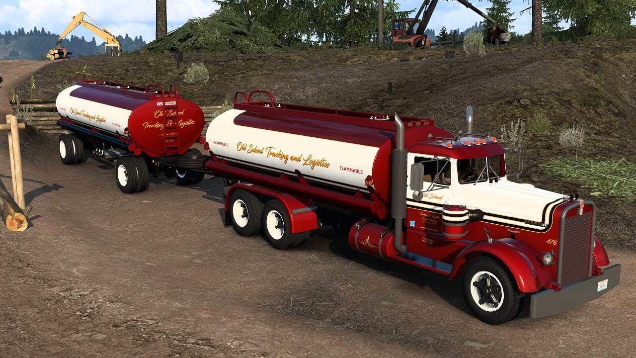 ATS BPM Kenworth 521 with Pup Diesel Run up Bellingham Mountain - YouTube