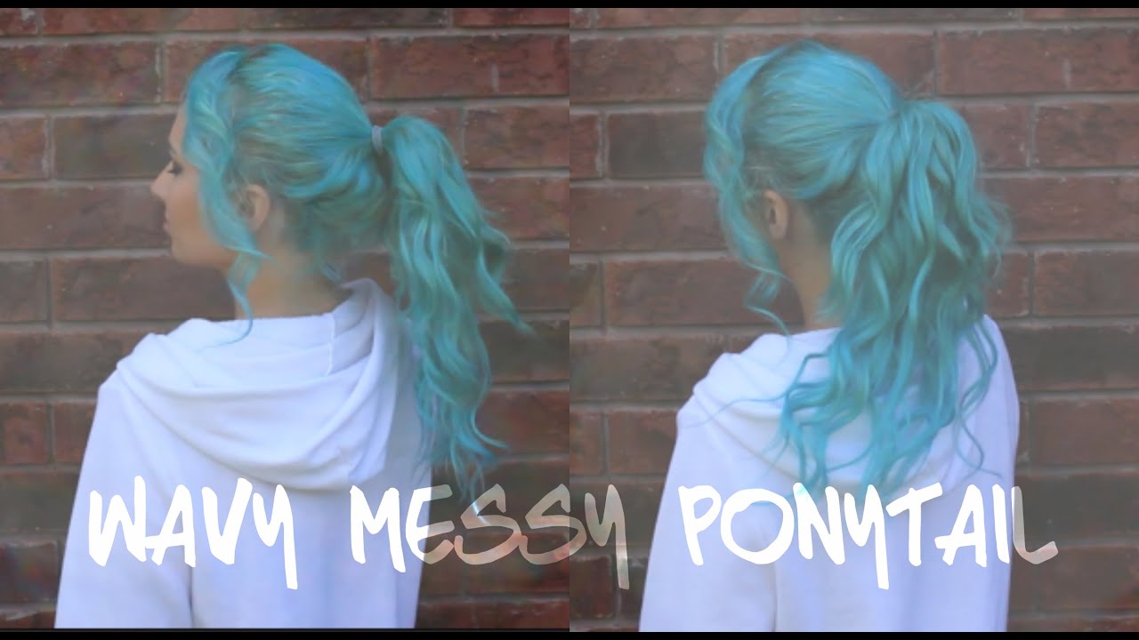 Messy Wavy High Ponytail (Hair Tutorial) - YouTube