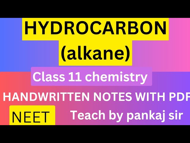 Organic Chemistry Hydrocarbon Alkene Notes Handwritten