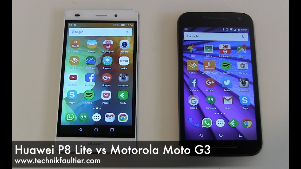 Huawei P8 Lite vs Motorola Moto G3 - YouTube