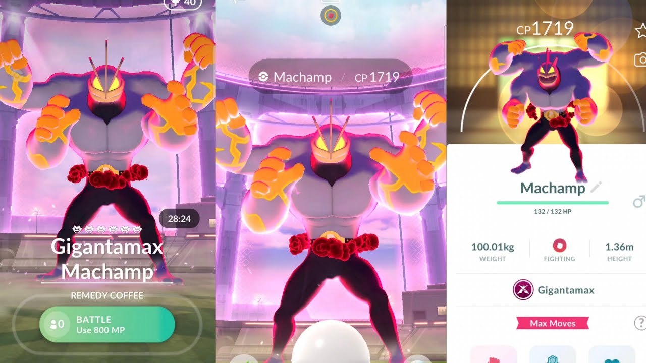 World First Ever Gigantamax Machamp Raid in #pokemongo - YouTube