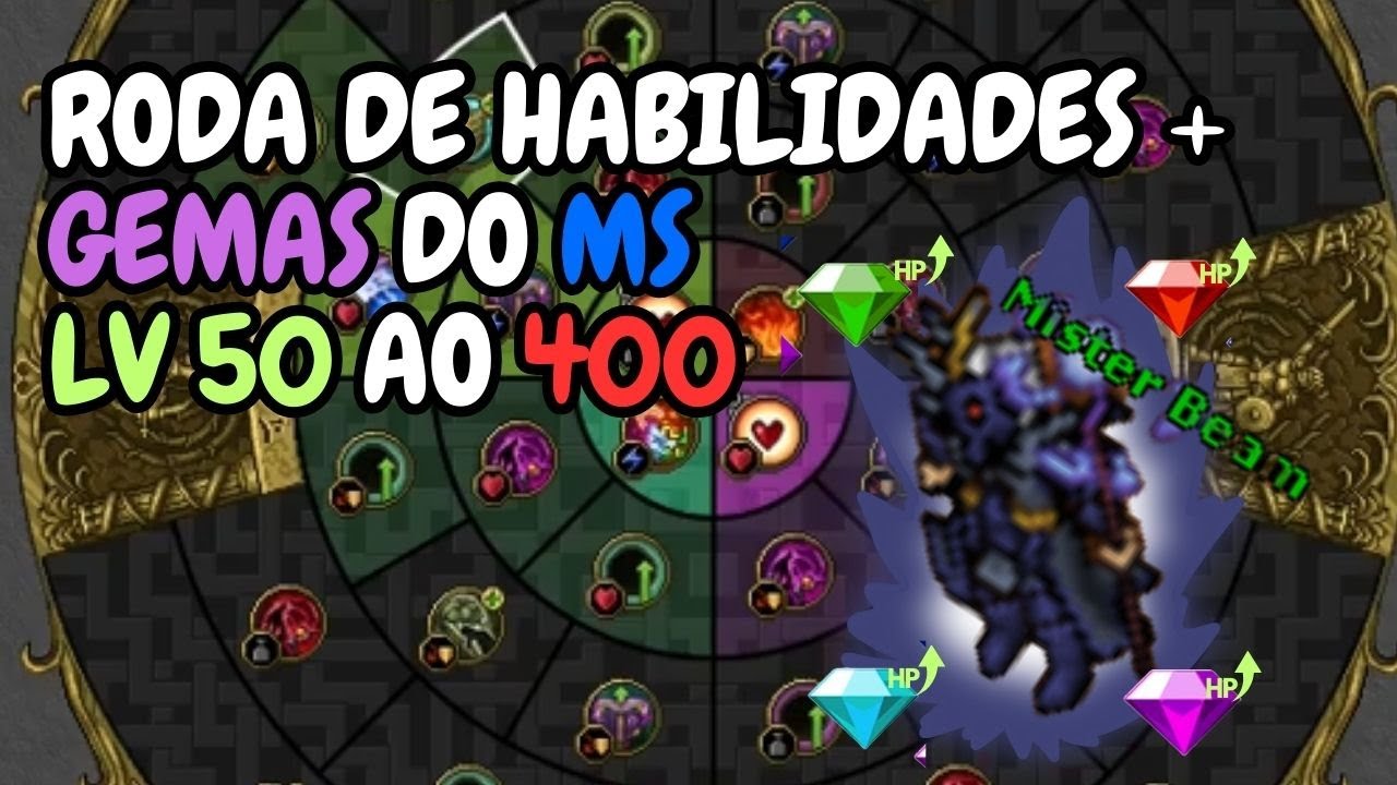 TIBIA MS - RODA DE HABILIDADES + GEMAS DO MS | LV 50 AO 400 ...