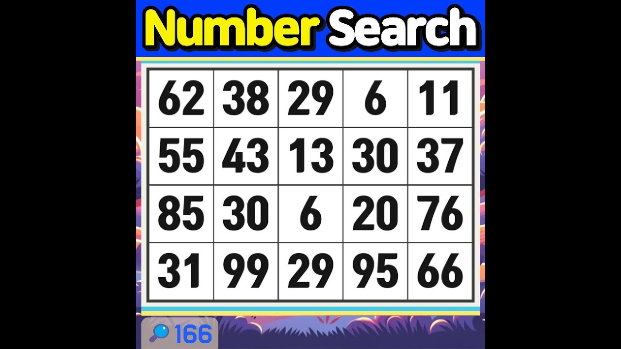 Number Search. More than 5 mistakes? Time for some brain exercises ...