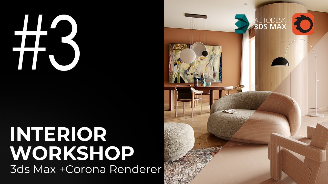 Vizualizare unui interior dupa poza de referință 3Ds MAX + Corona ...