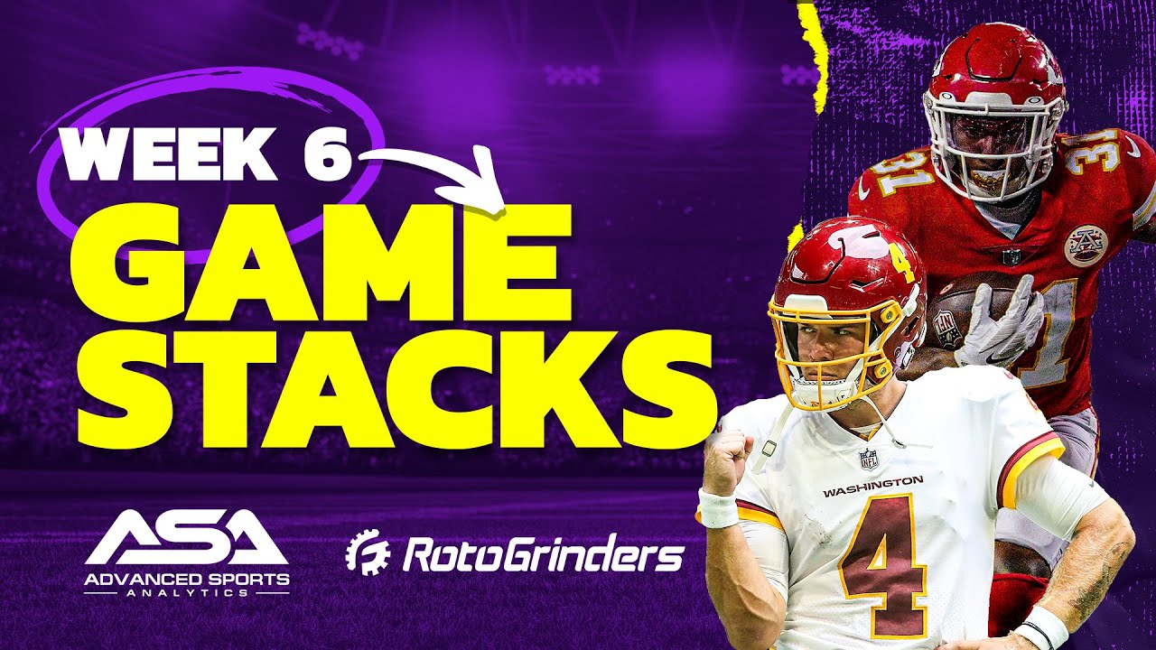 NFL DFS GPP STACKS DRAFTKINGS WEEK 6: ADVANCED SPORTS ANALYTICS ...